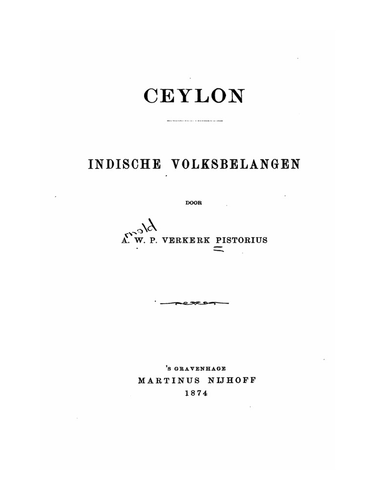 Ceylon Indische Volksbelangen | PDF