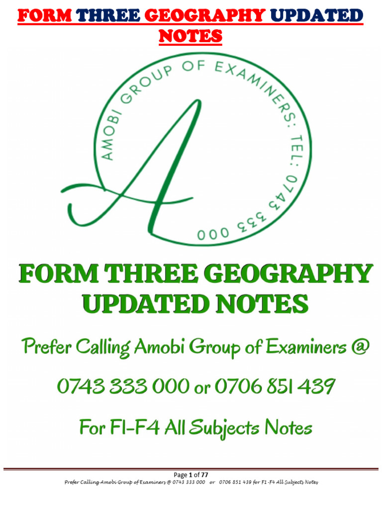 f3 Geog Updated Notes | PDF | Weathering | Stream