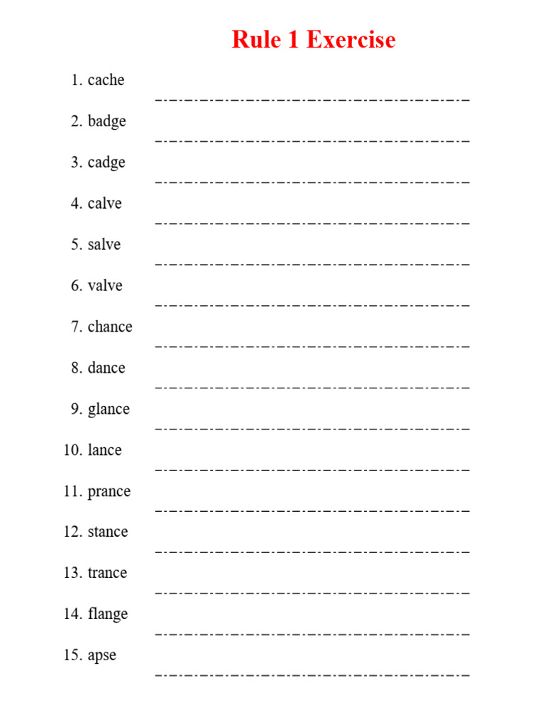Unit 3 Rule 1 Exercise | PDF