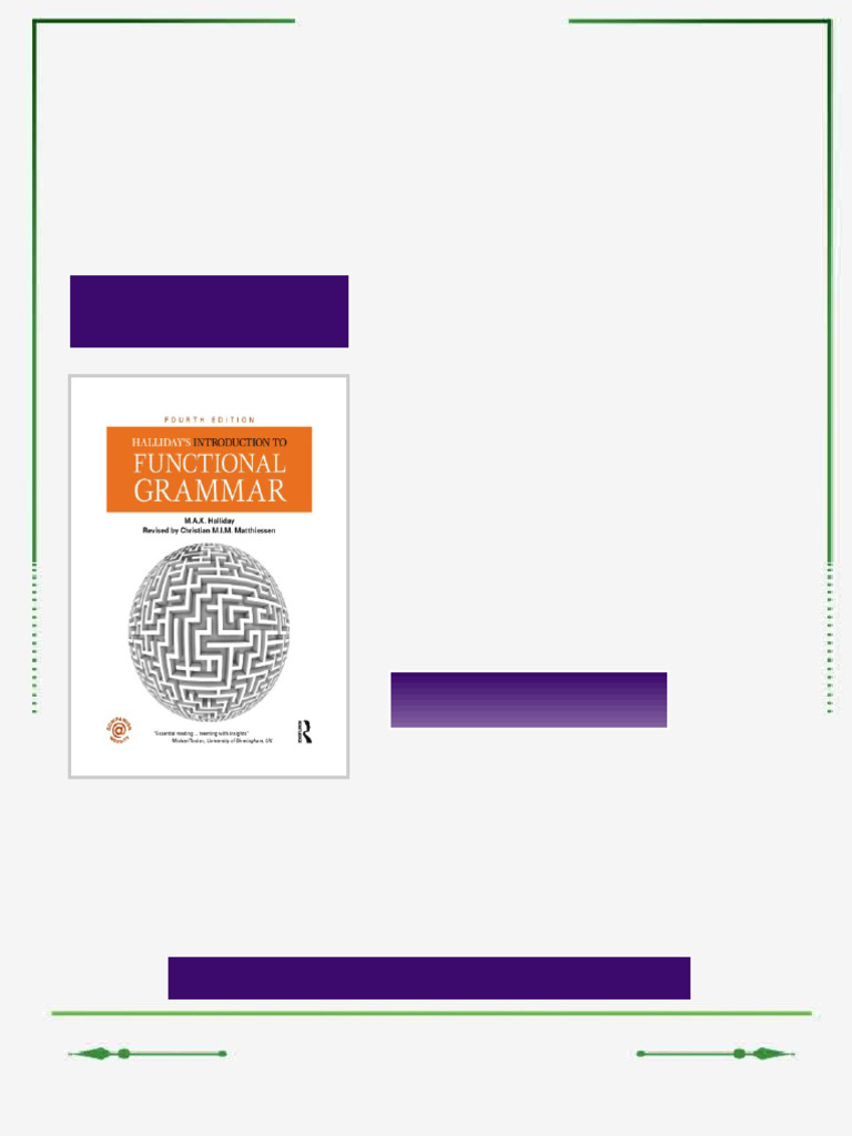 Halliday s Introduction to Functional Grammar 4th Edition M.A.K ...