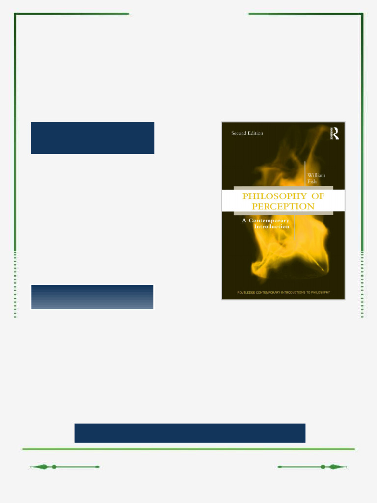 Philosophy of Perception A Contemporary Introduction Second Edition ...
