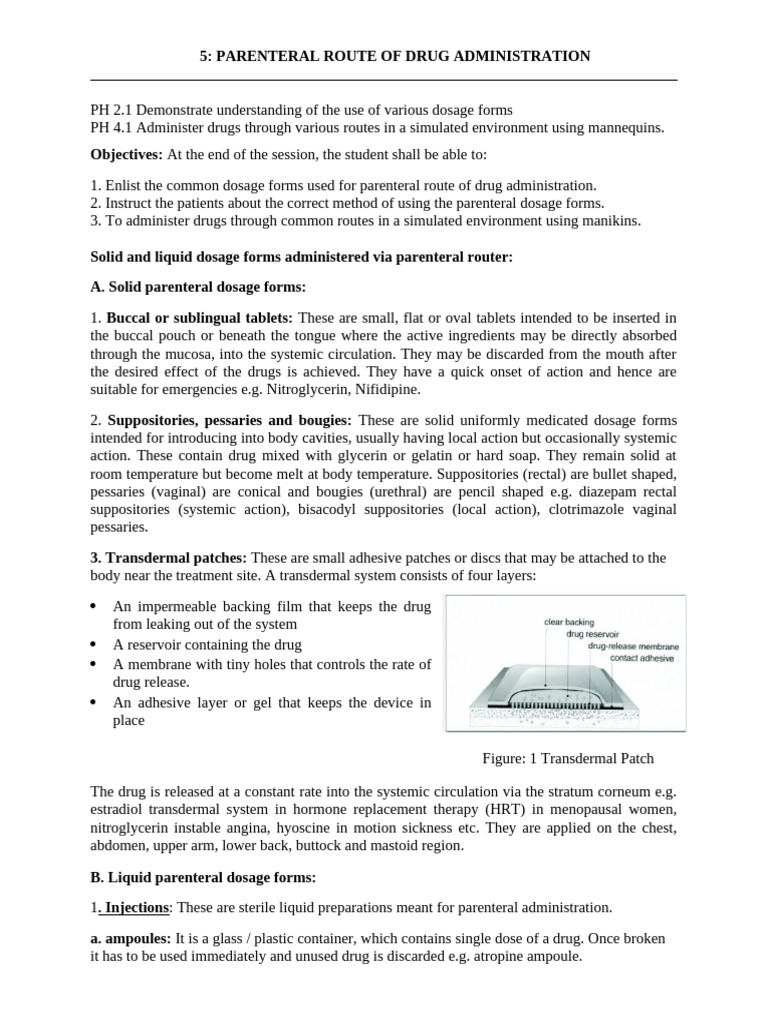 5. Parenteral Route of Administration | PDF | Injection (Medicine ...
