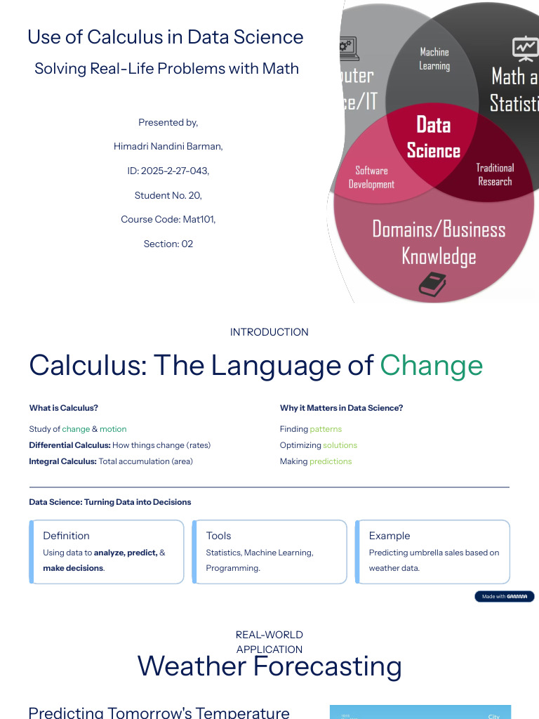 Calculus Applications in Data Science | PDF | Calculus | Integral