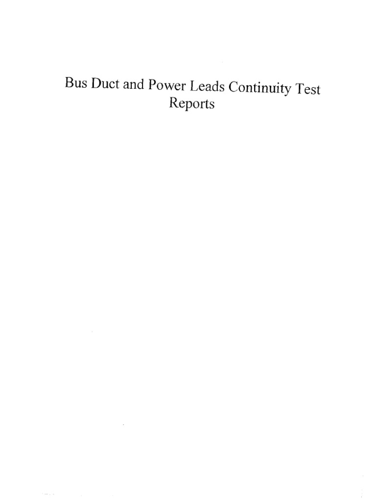 DFBXF - Continuity Test Report Form | PDF