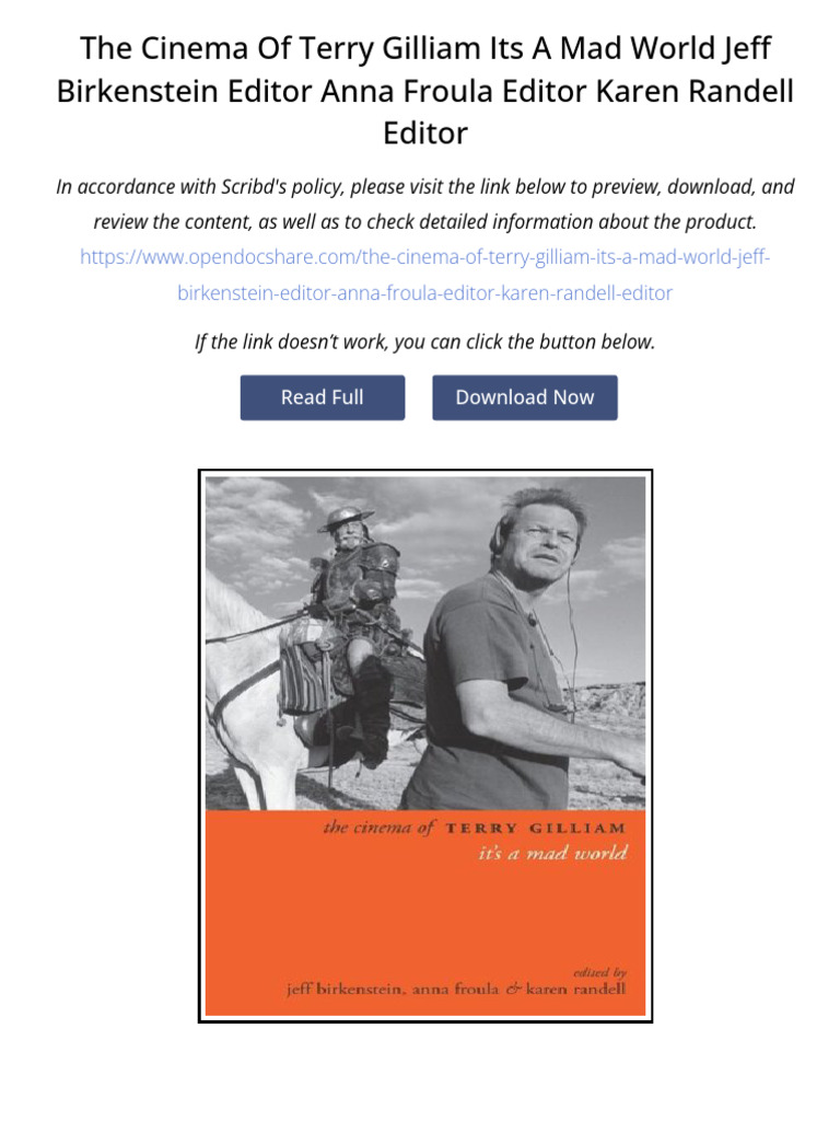 The Cinema Of Terry Gilliam Its A Mad World Jeff Birkenstein Editor ...