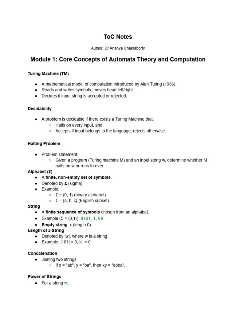 ToC notes (2) | PDF | Parsing | Automata Theory