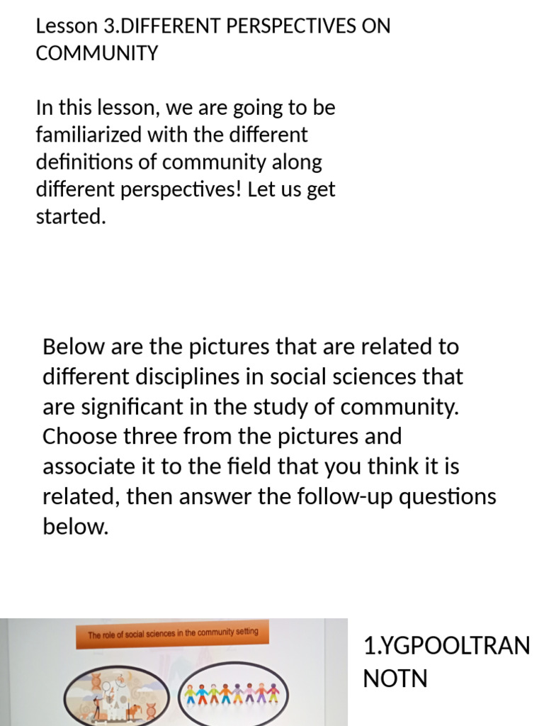 Community Perspectives in Social Sciences | PDF | Psychology | Social ...