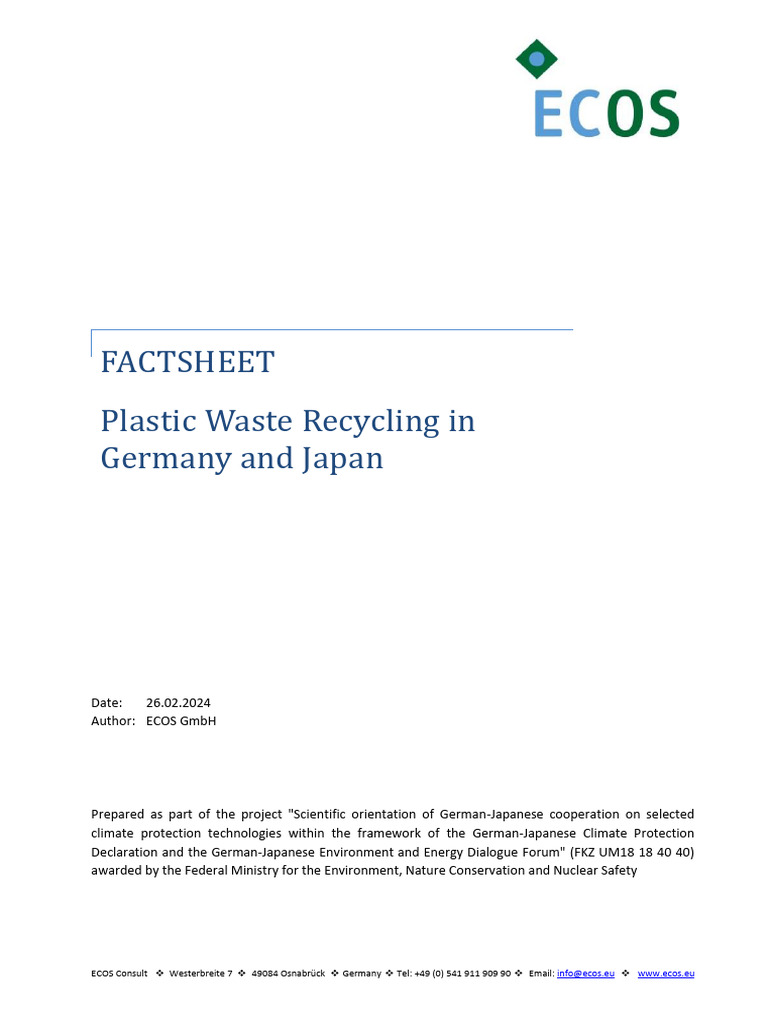 Plastic Waste Recycling: Germany vs. Japan | PDF | Recycling | Plastic