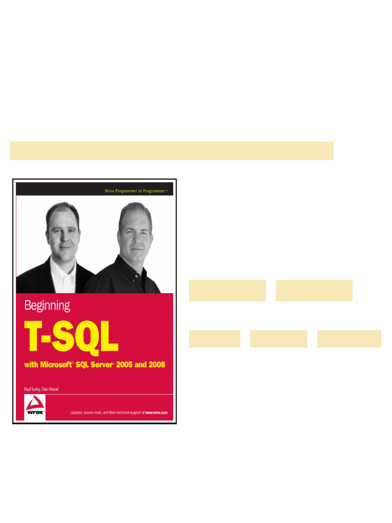 Beginning T SQL with Microsoft SQL Server 2005 and 2008 available any format | PDF | Microsoft ...