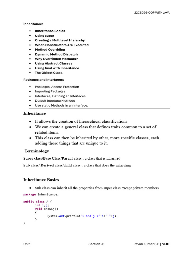Java OOP Inheritance and Interfaces Guide | PDF | Class (Computer ...