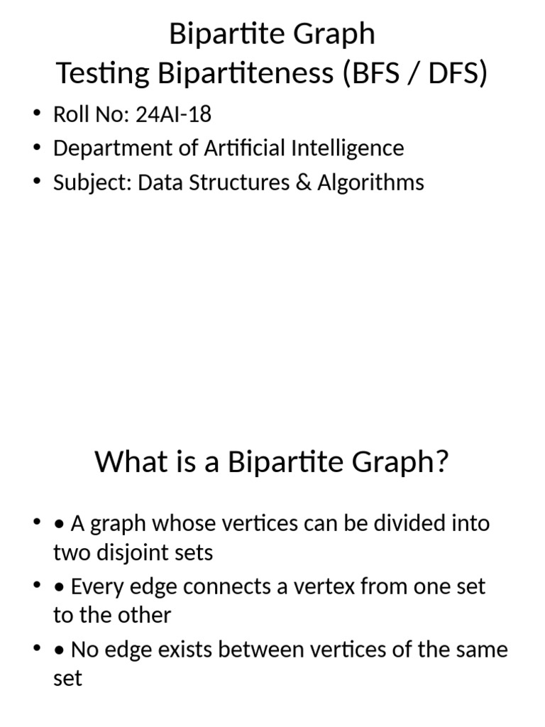 Bipartite Graph Testing 24AI18 | PDF