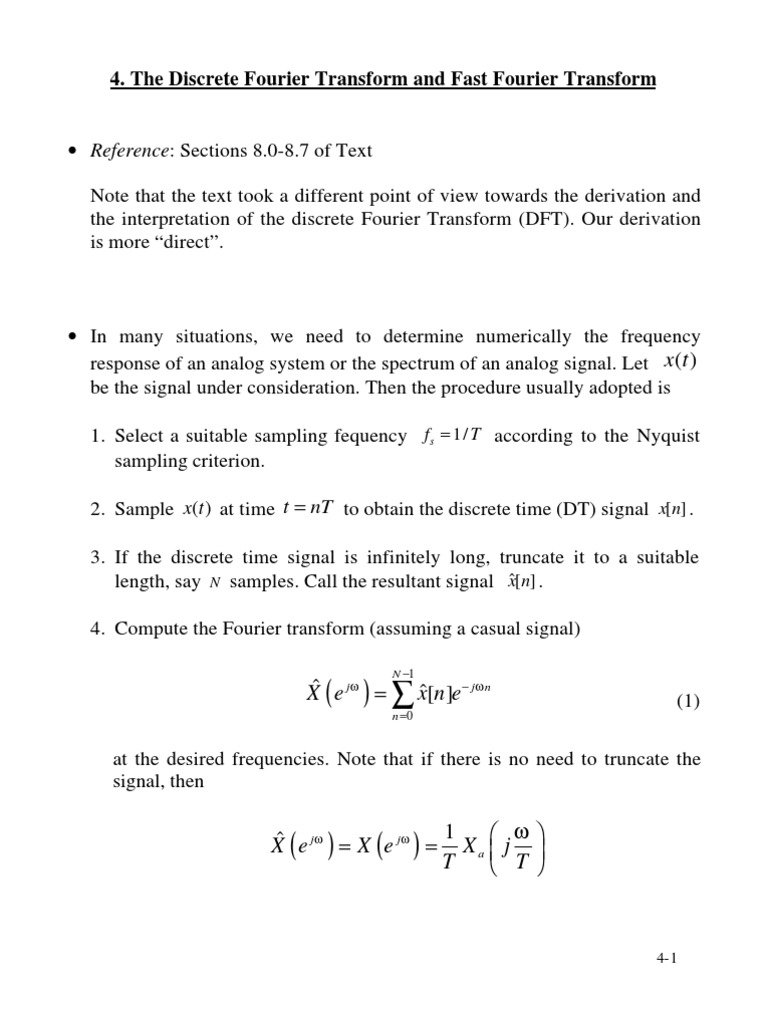 DFT and FFT Overview in Chapter 4 | PDF | Modulation | Orthogonal ...