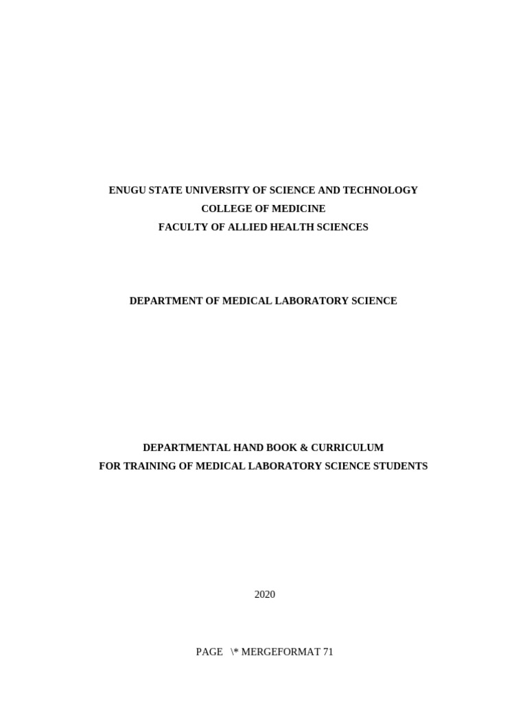 Medical Laboratory Science Curriculum Guide | PDF | Academic Term ...