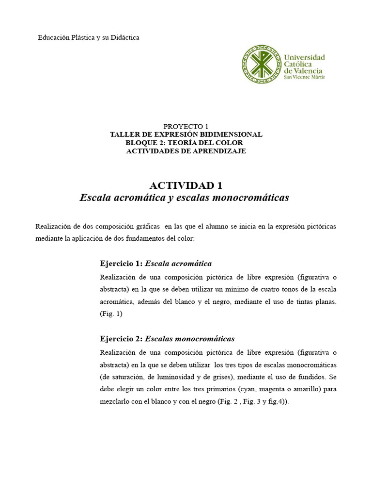 2.actividad 1.esc - Acromaticas y Monocromaticas | PDF | Color | Pinturas