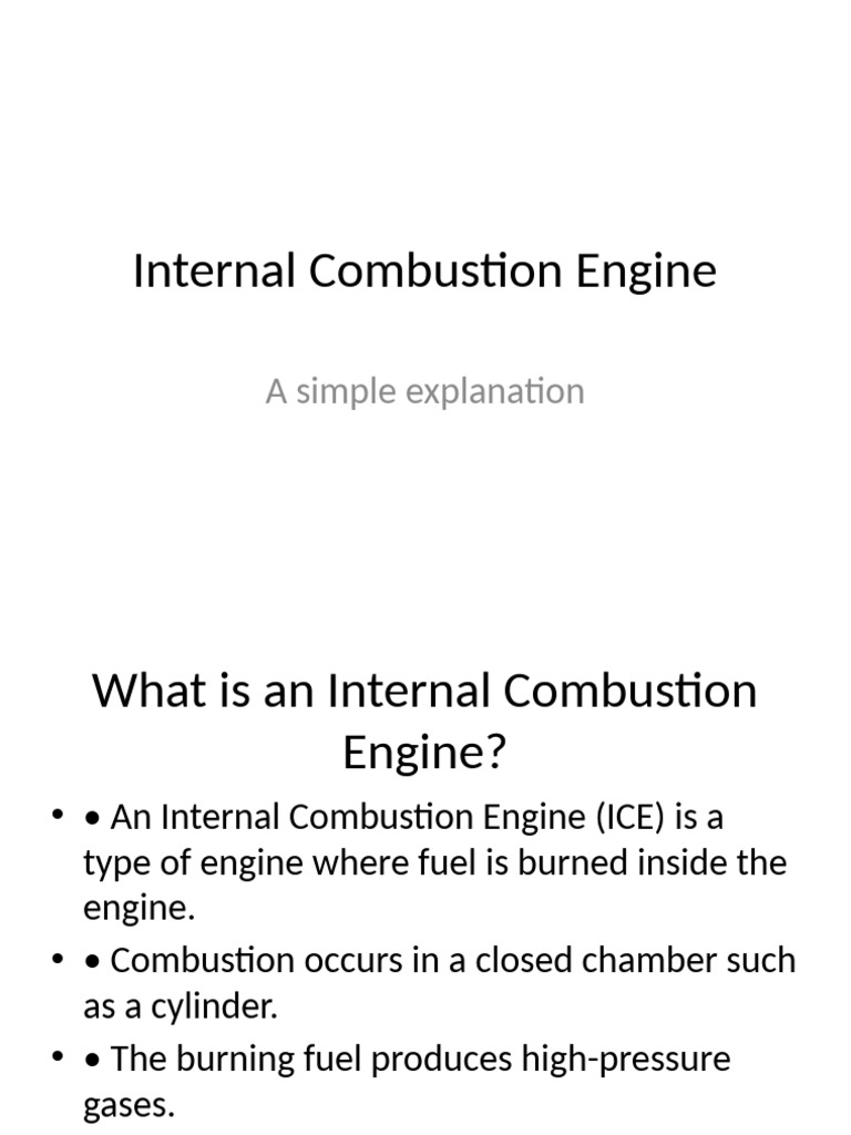 Internal Combustion Engine Presentation | PDF