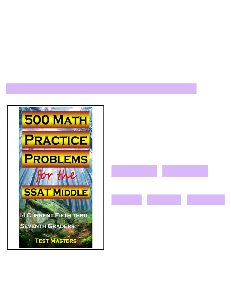 500 Math Practice Problems for the SSAT Middle Masters Test Complete ...