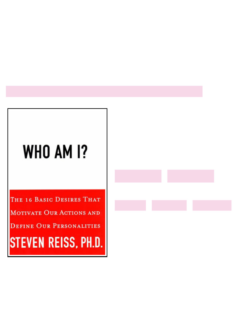Who am I The 16 Basic Desires that Motivate Our Actions and Define Our ...