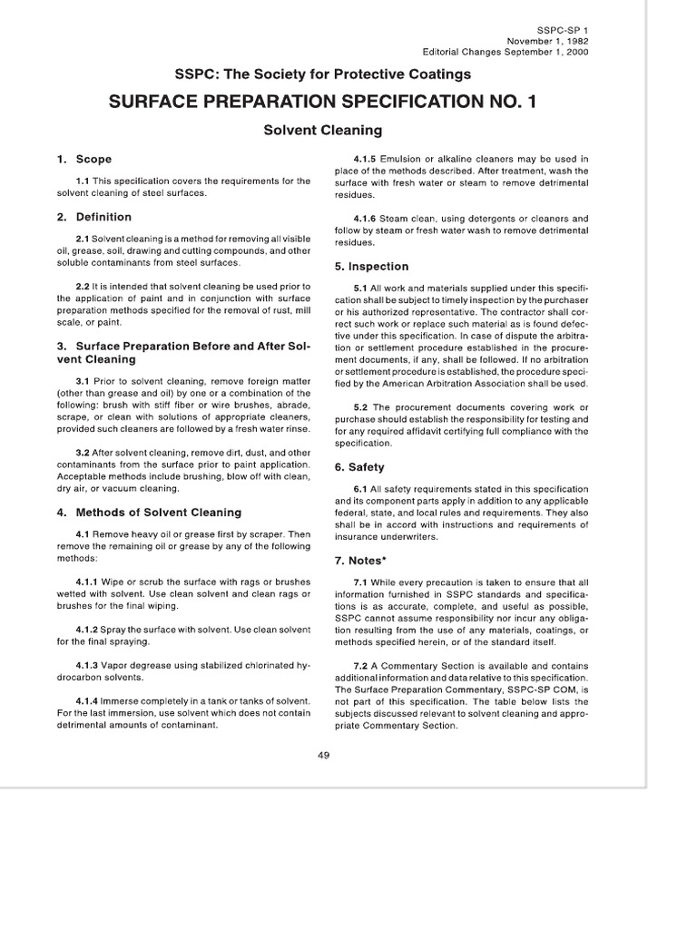 SSPC No.1 | PDF