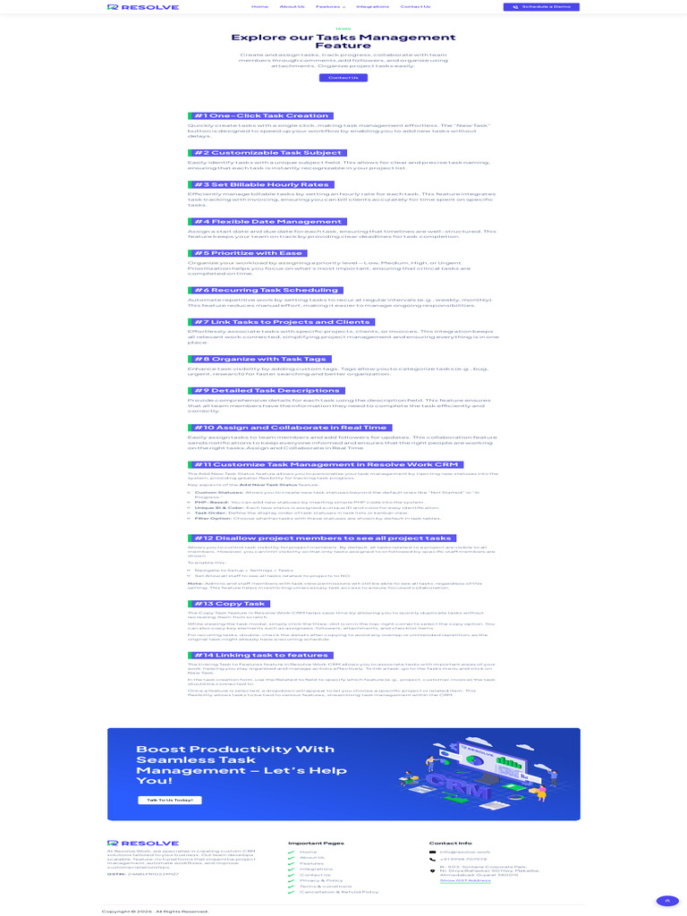 Task Management System - Resolve Work CRM | PDF | Customer Relationship ...