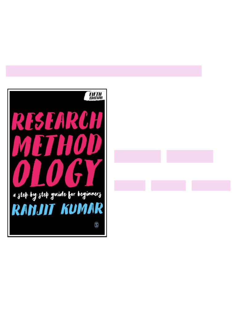 Research Methodology Ranjit Kumar Complete Edition | PDF | Methodology