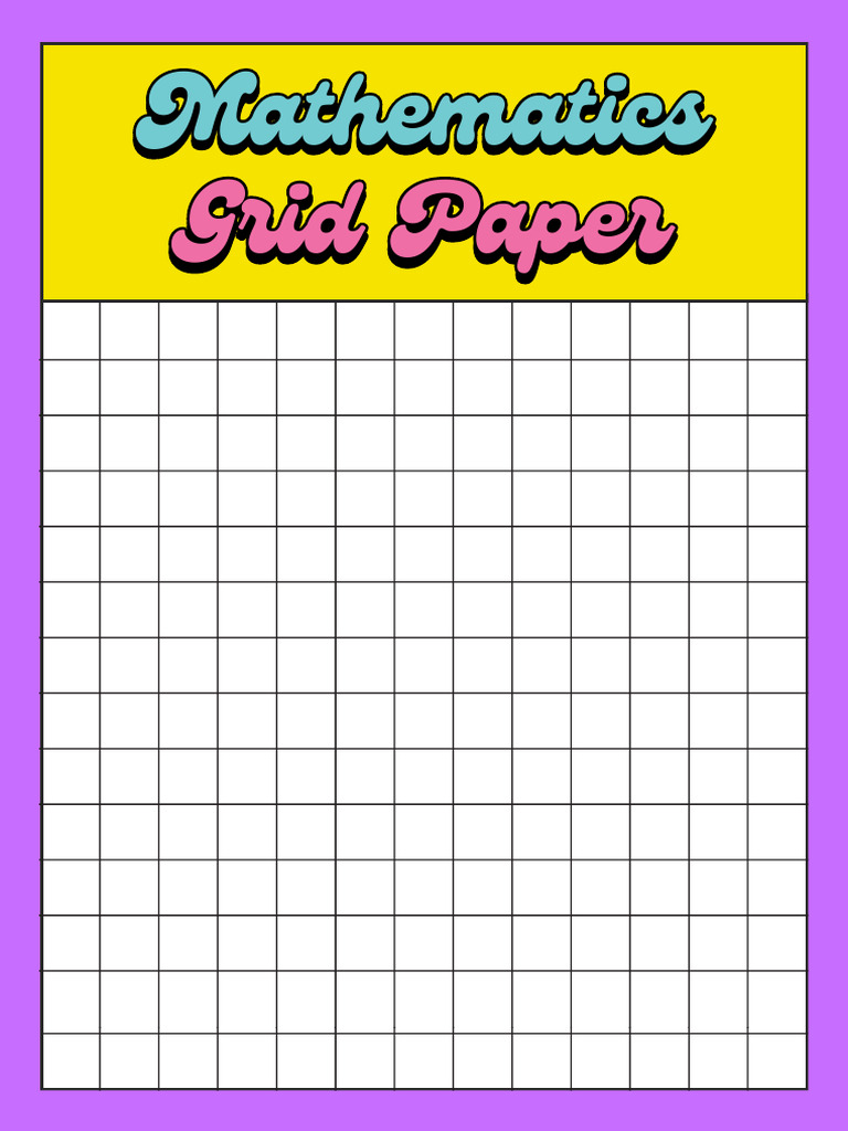 Mathematic Grid Paper Document in Colorful Retro Style | PDF