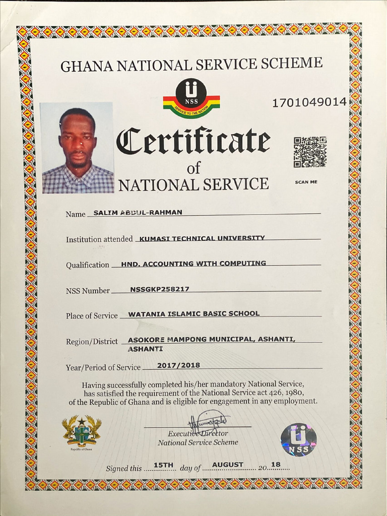 Abdul - Rahman Salim Nss Certificate | PDF
