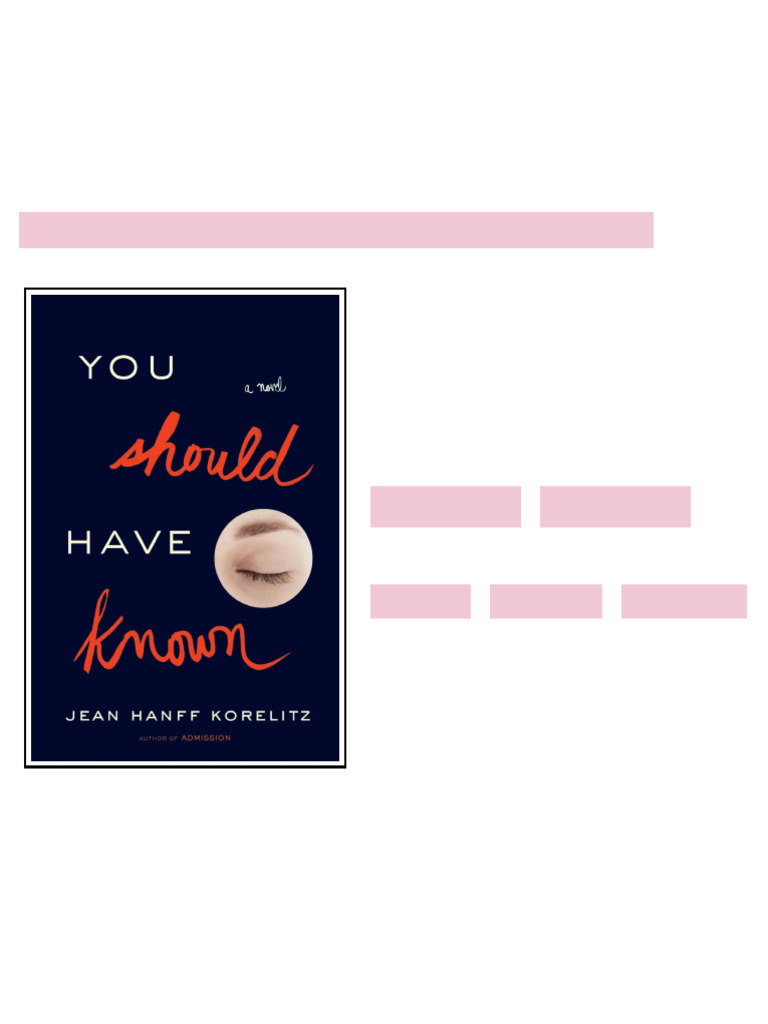 You Should Have Known by Korelitz Jean Hanff digital version 2025 | PDF