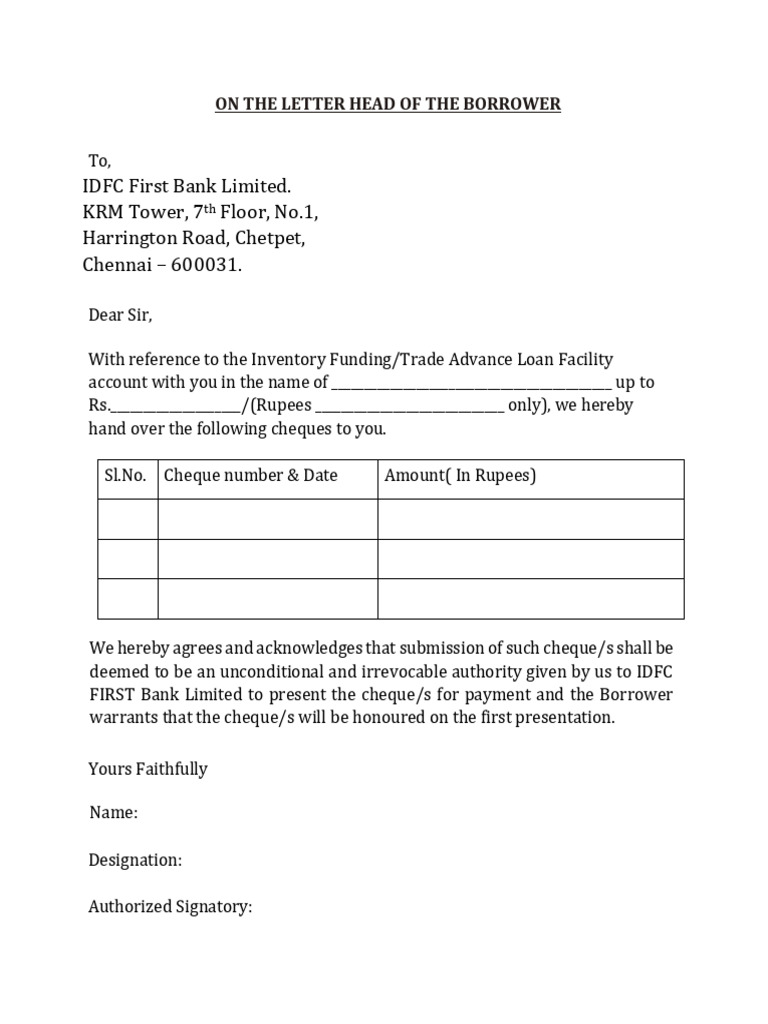 Cheque Covering Letter 15.11.22 | PDF