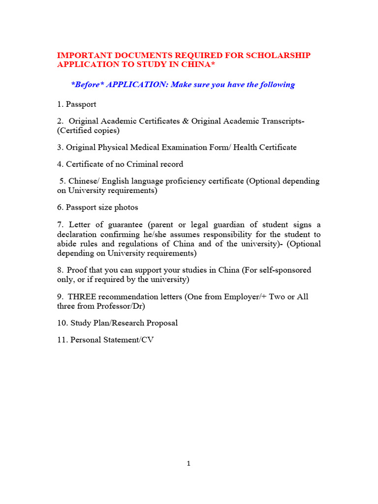 5-Important Documents Required for Scholarship | PDF