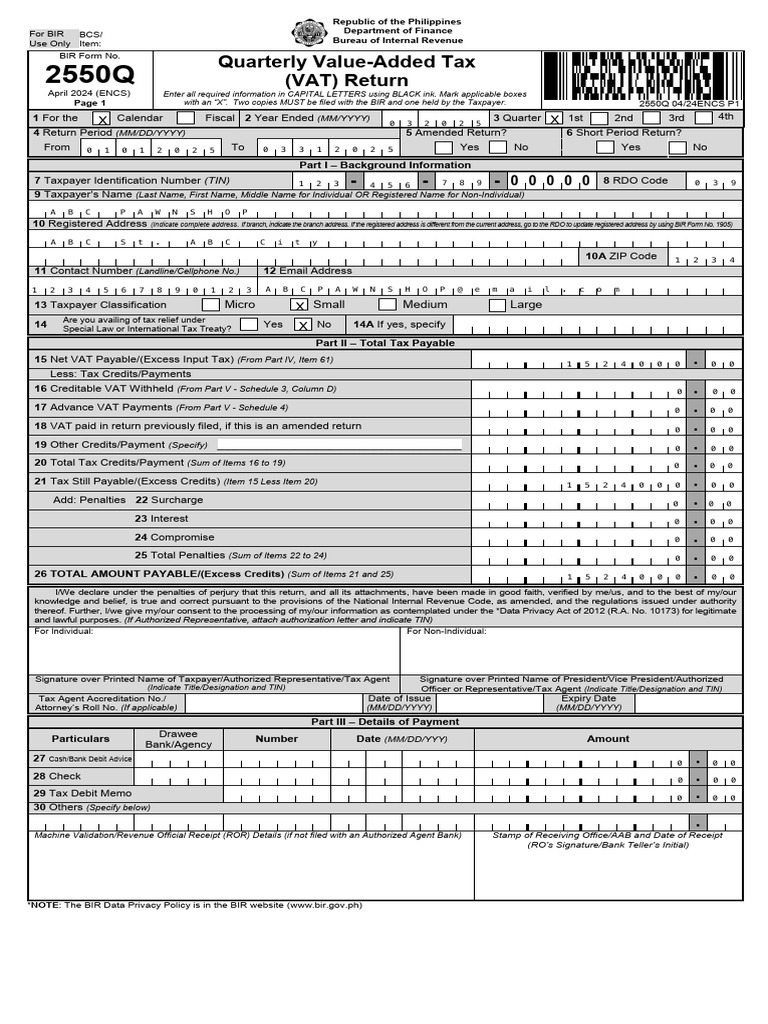 Acttax2(k31) - Business Tax Return Hw - Pinto, k.a. | PDF | Value Added ...