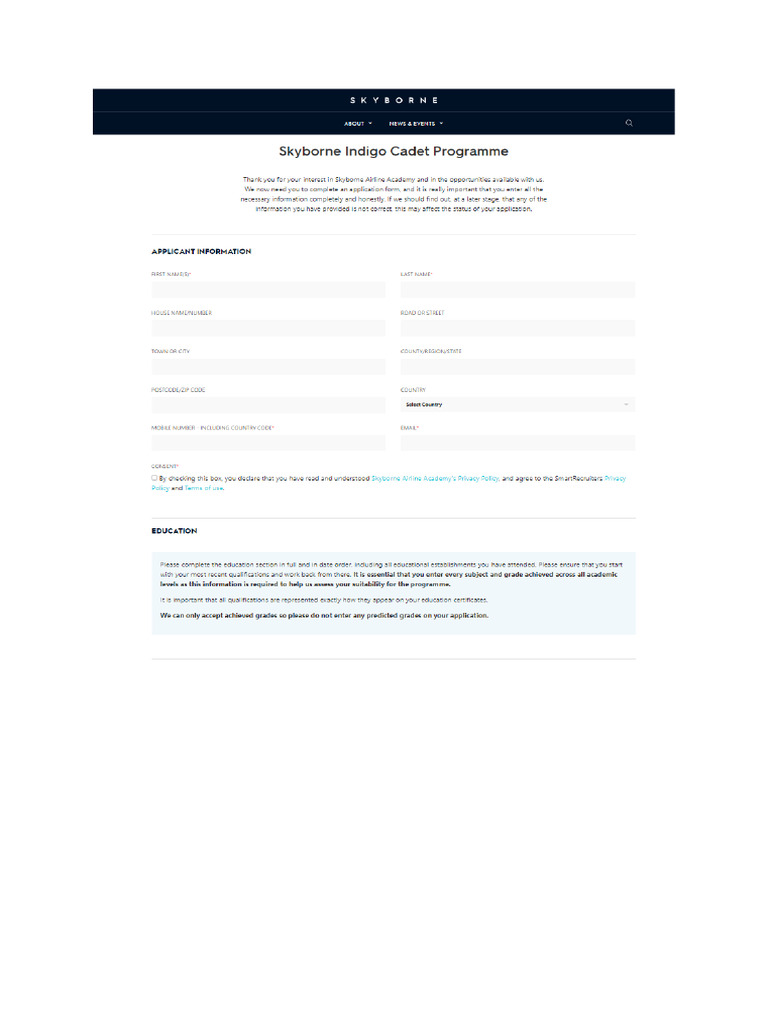 Indigo Application Form | PDF