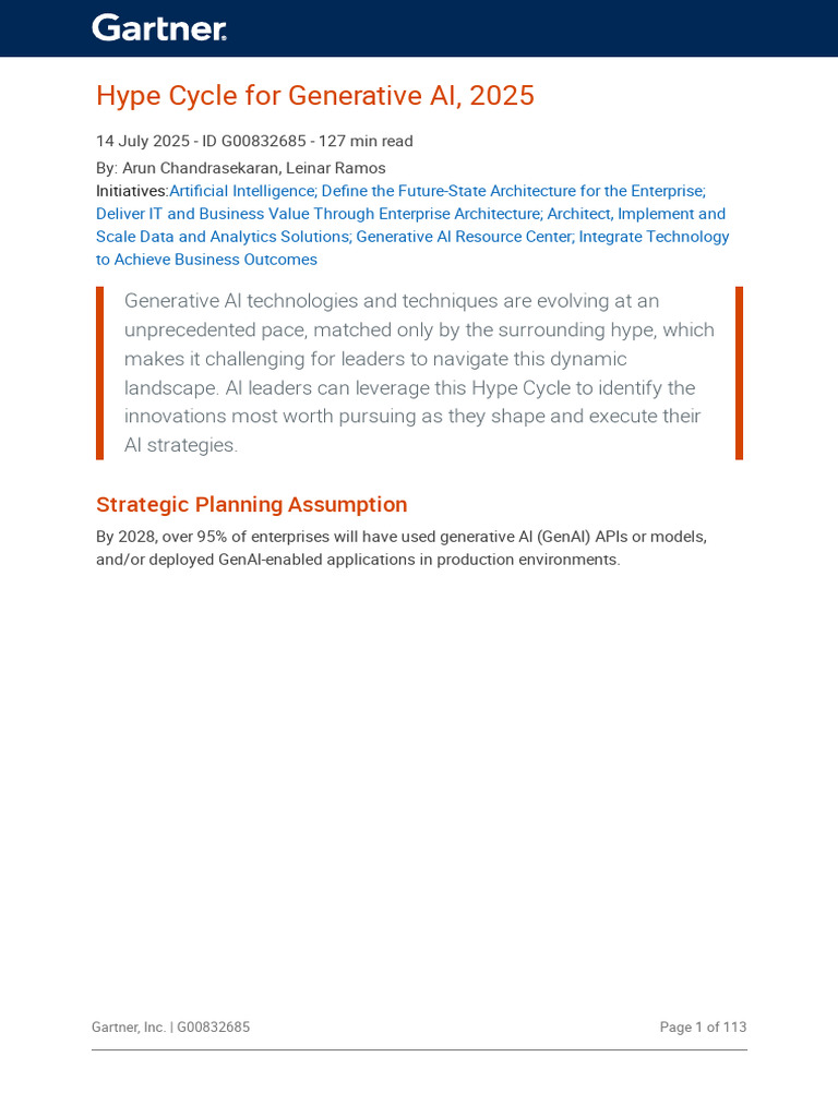 Hype Cycle for Gener 832685 Ndx | PDF | Artificial Intelligence ...