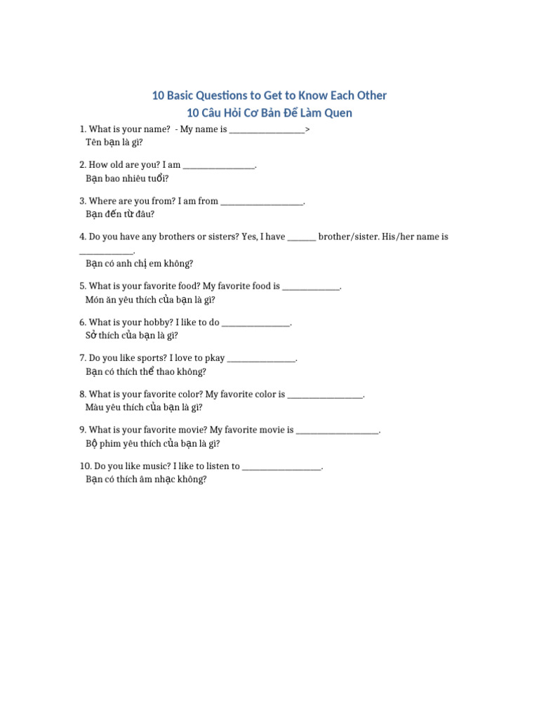 10 Basic Questions | PDF