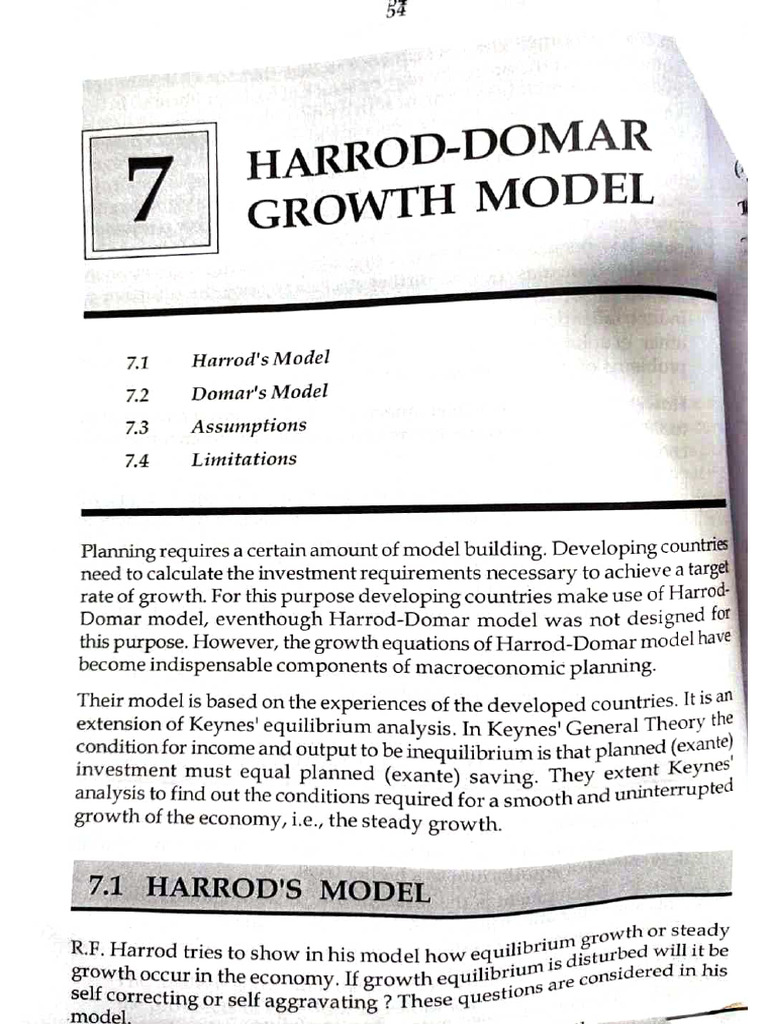 Harrod Domar Model | PDF