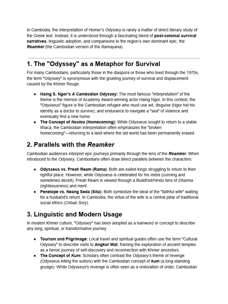 Cambodia's Response To The Odysey | PDF | Odyssey