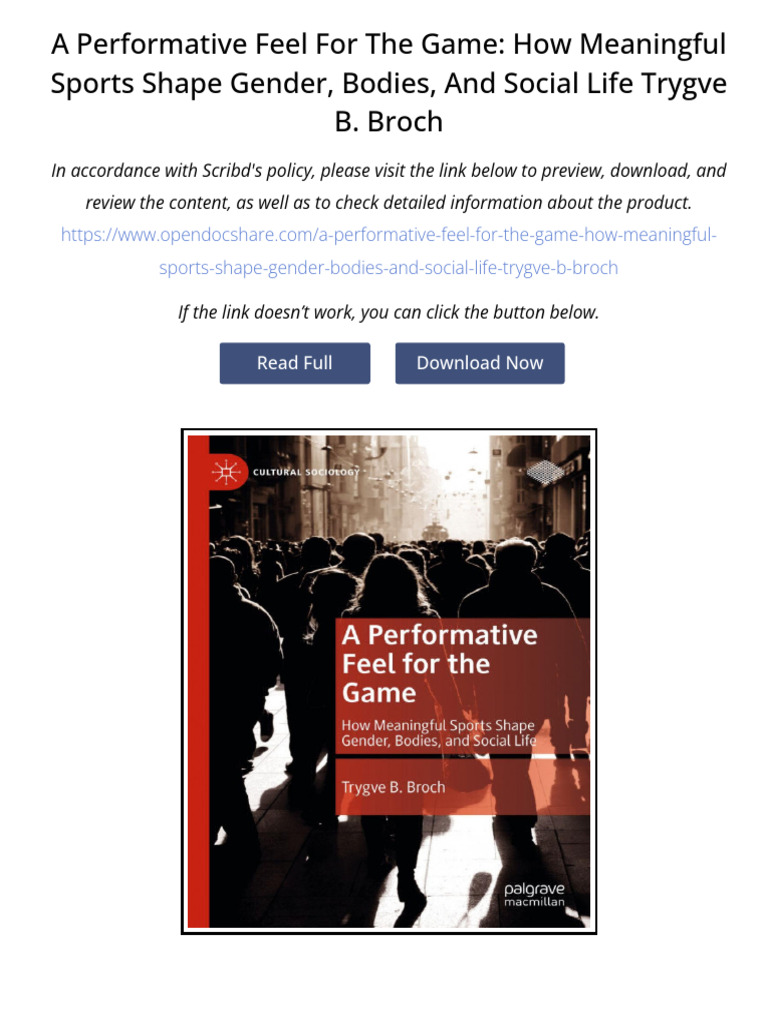 A Performative Feel for the Game: How Meaningful Sports Shape Gender ...