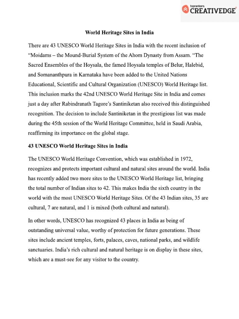 Unesco World Heritage Site | PDF