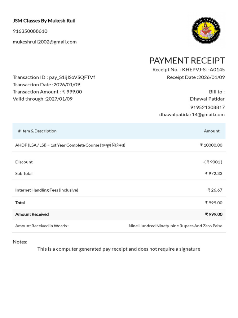 AHDP LSA LSI 1st Year Complete Course 1767948706471 | PDF