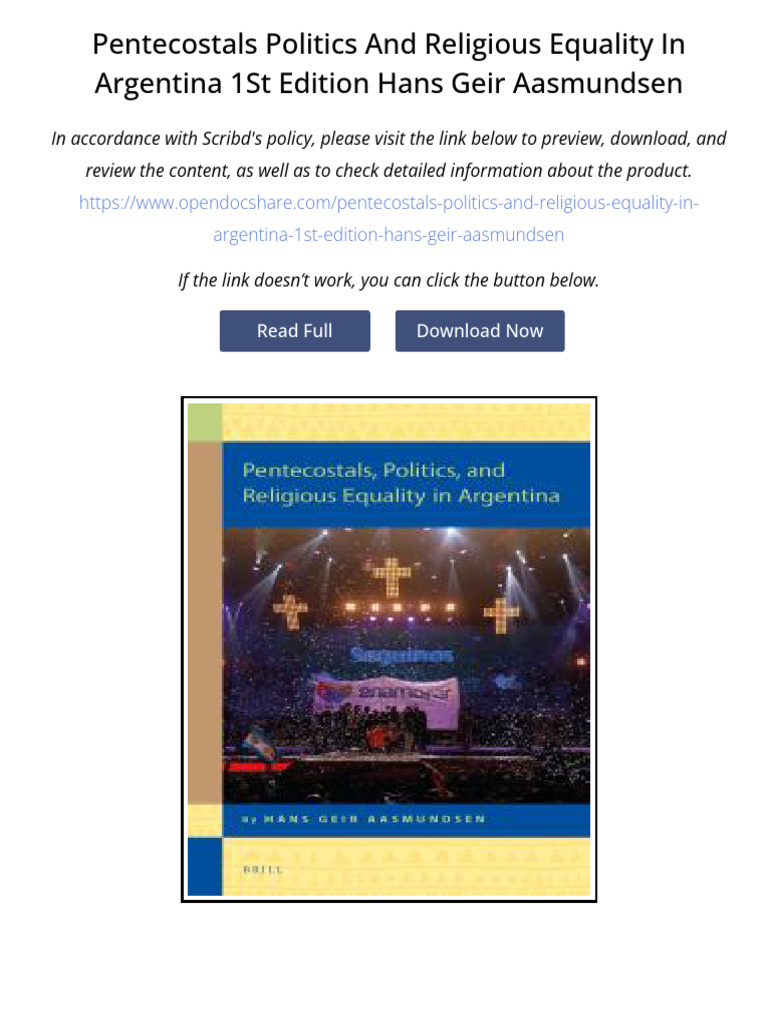 Pentecostals Politics and Religious Equality in Argentina 1st Edition ...