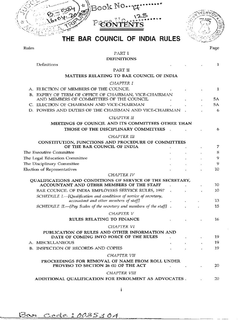 Bar Council India Rules | PDF