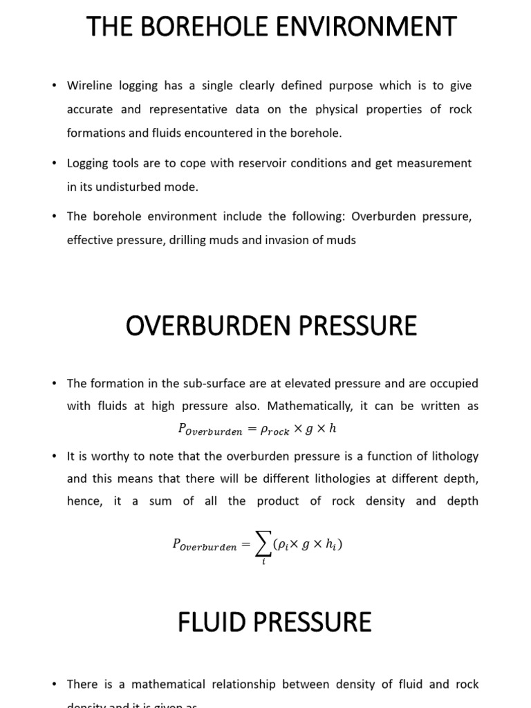 The Borehole Environment | PDF