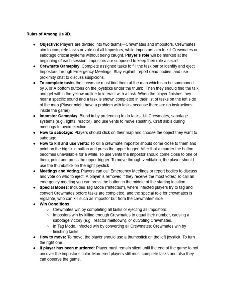 Among Us Event Instructions | PDF