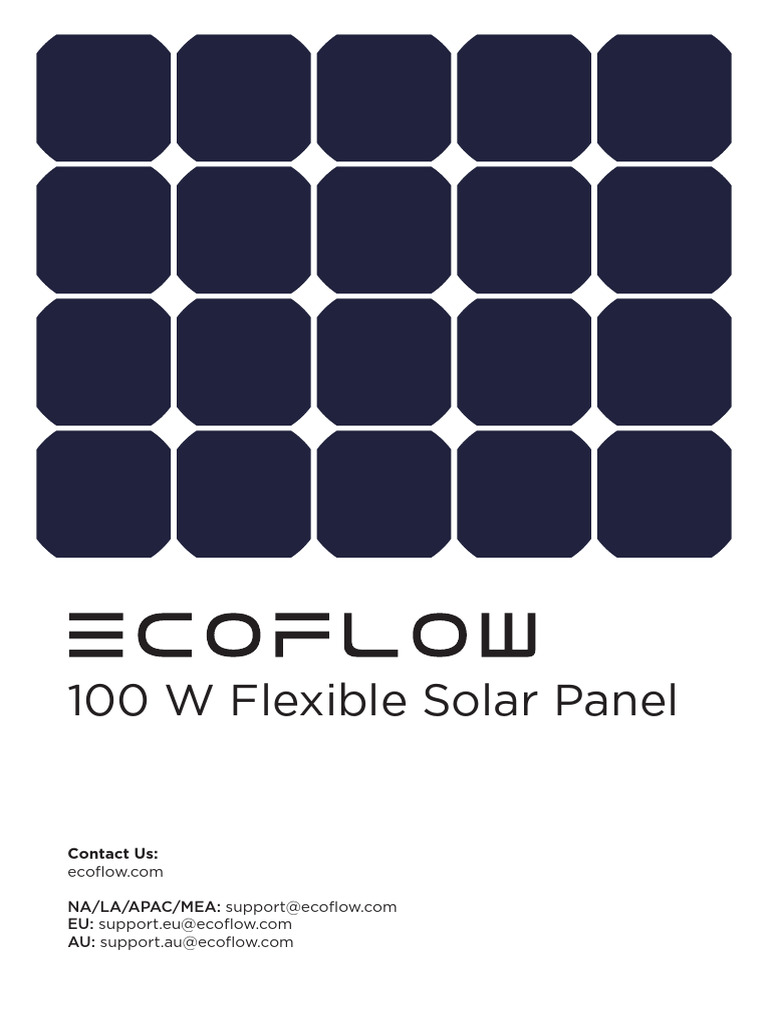 EcoFlow 100W Flexible Solar Panel-User Manual | PDF | Solar Panel ...