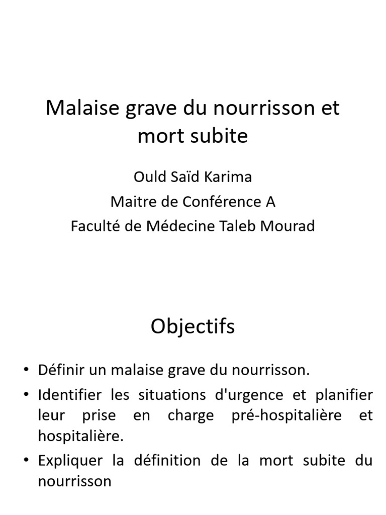 Malaise grave et mort subite du nourrisson | PDF | Reflux gastro ...