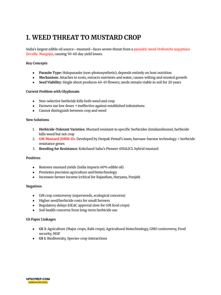 Mustard Crop Threats and Solutions | PDF | Herbicide | Weed