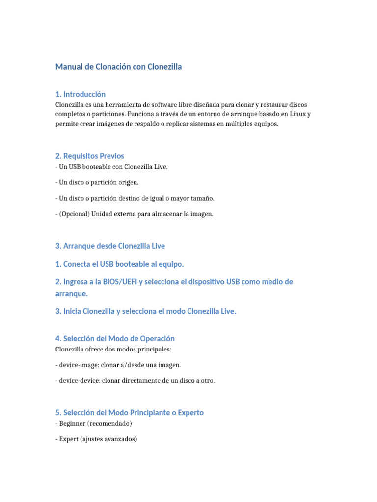 Manual Clonezilla | PDF