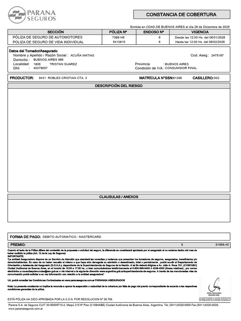 COB_1_4_7388146_6 | PDF | Póliza de seguros | Seguro