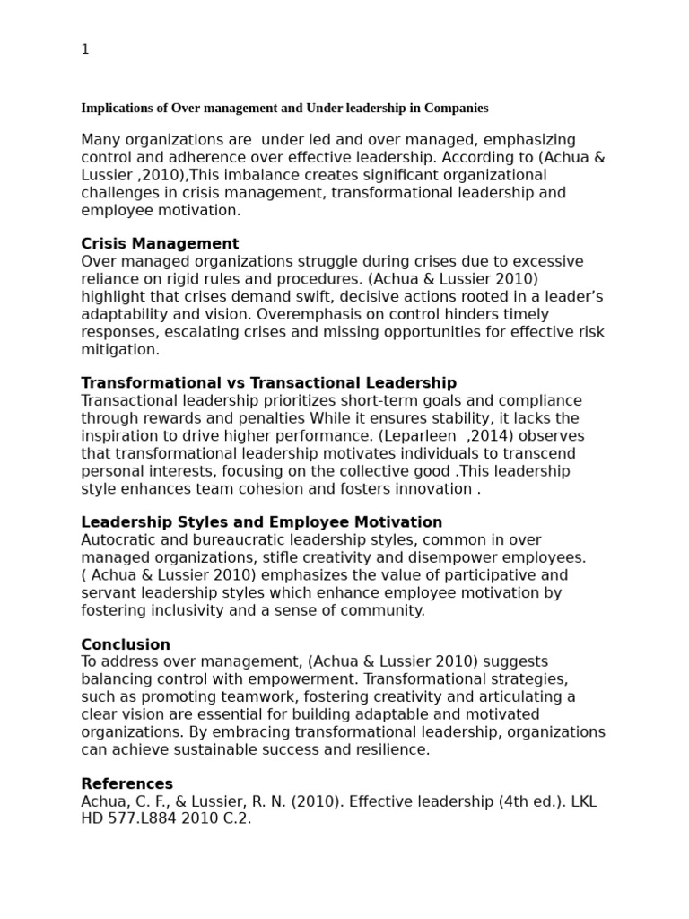 Over Management | PDF
