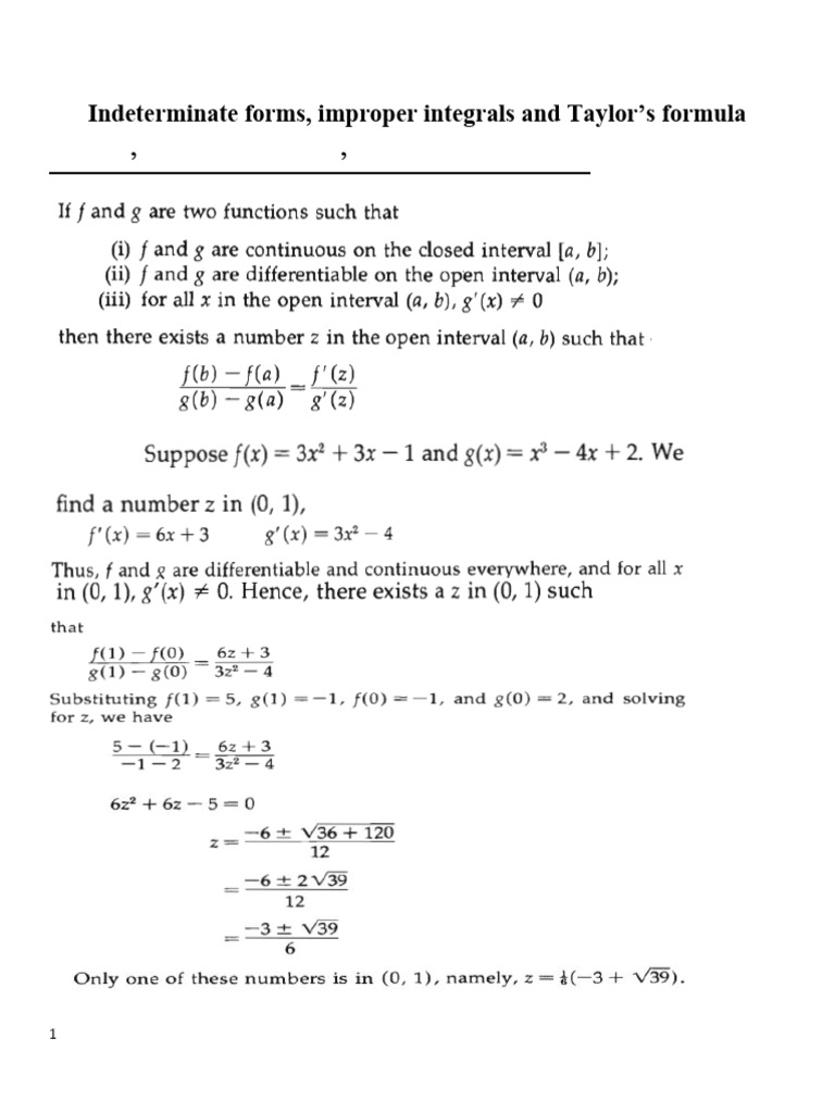 Indeterminate Forms and Limits Explained | PDF
