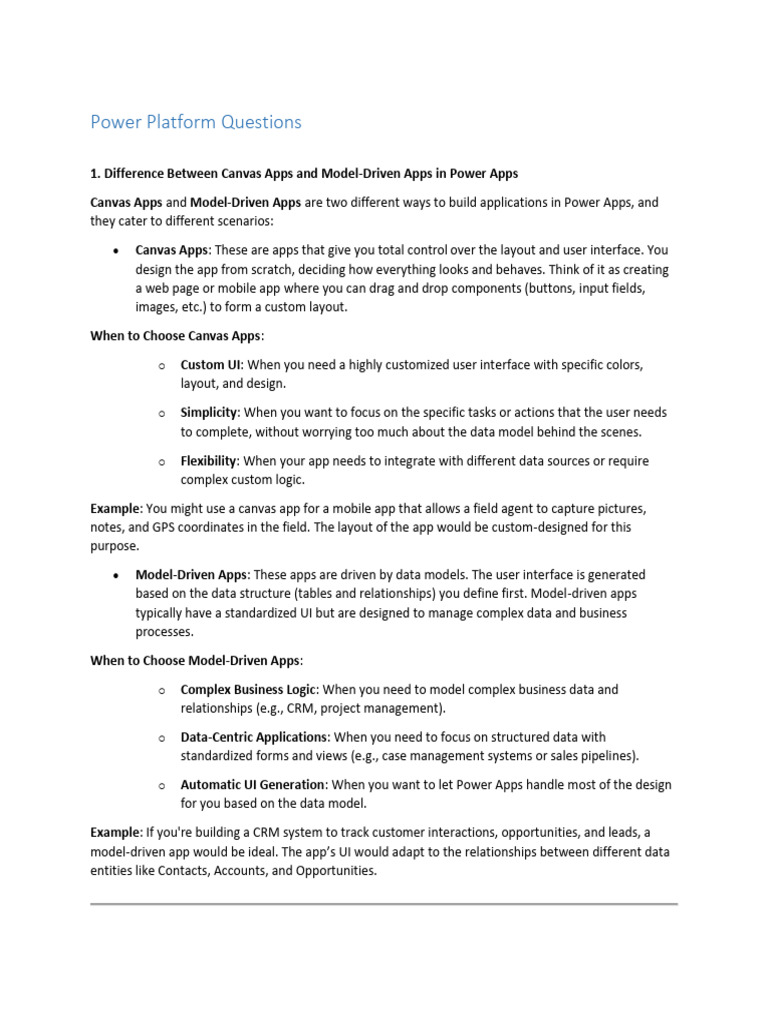 Power Platform App Types and Features Guide | PDF | Mobile App | World ...
